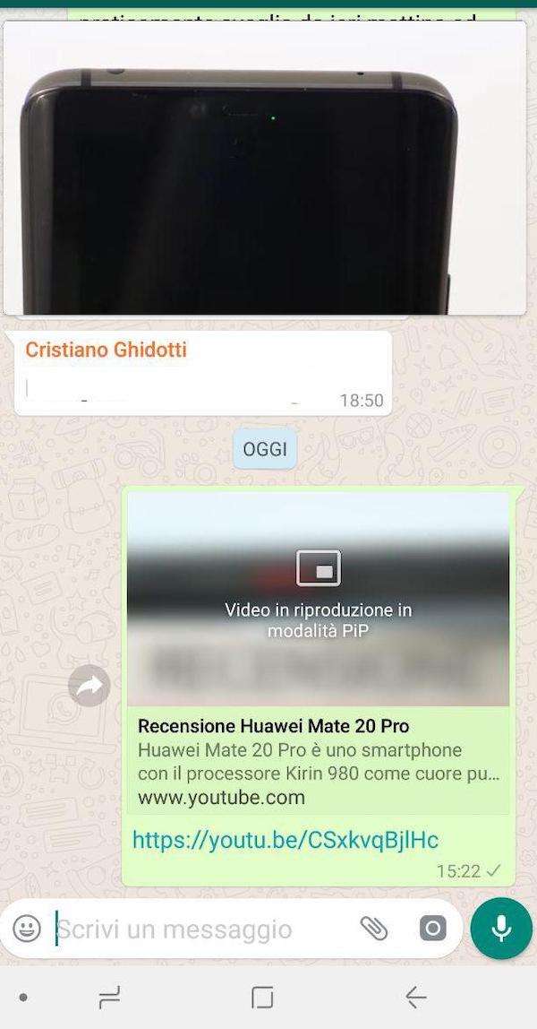 WhatsApp: disponibile su Android la modalità PiP