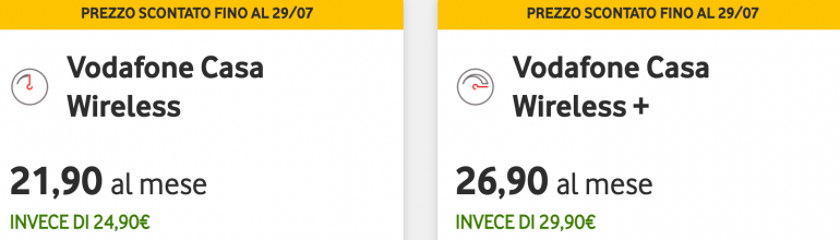 Vodafone Casa Wireless: FWA a partire da 21,90€ al mese