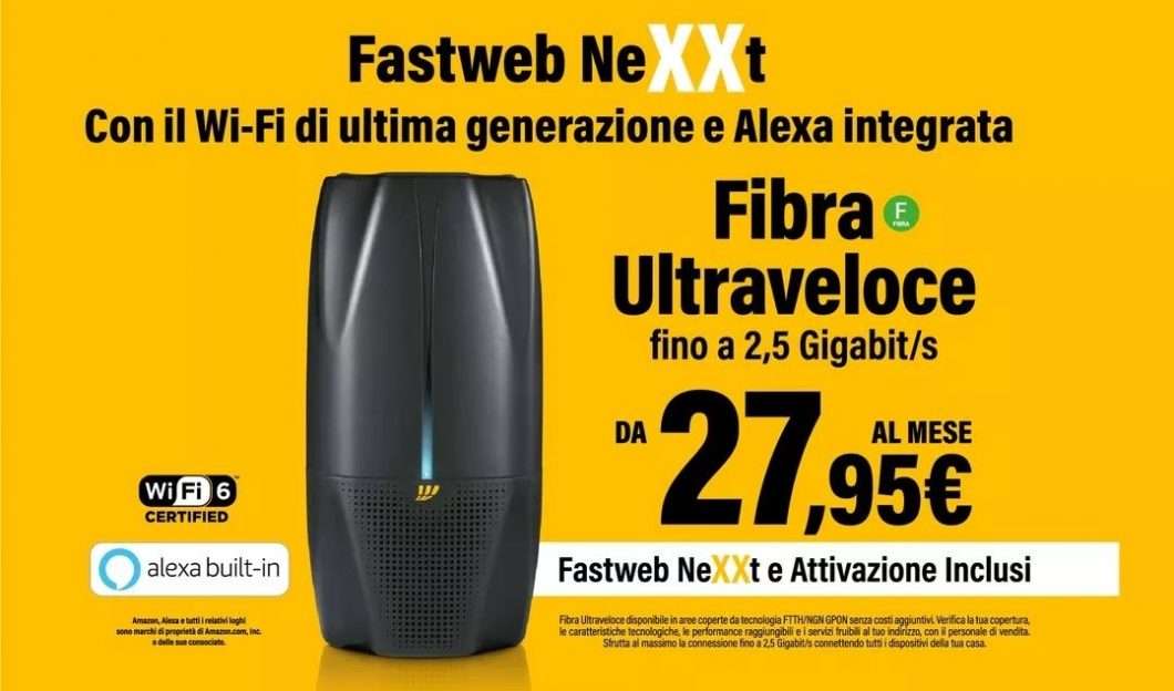 Fastweb NeXXt Casa Light a 27,95€ per pochi giorni