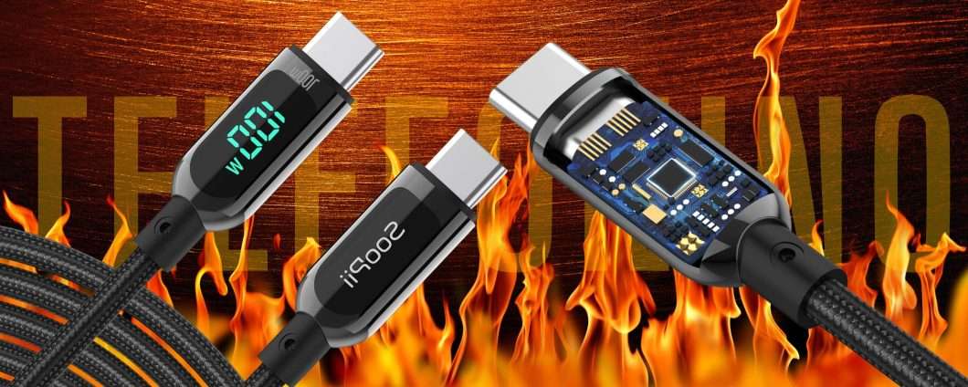 Cavo Type C 100W, lungo e robusto ma anche con DISPLAY (geniale)