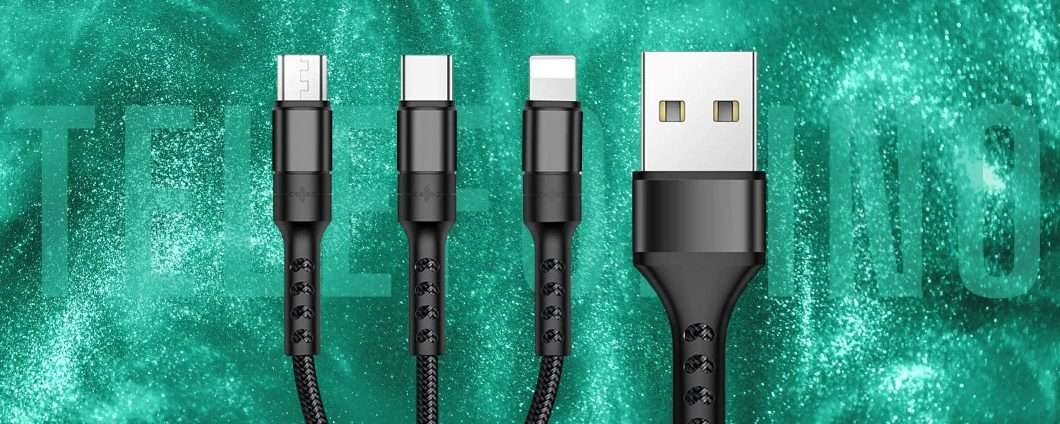 Multicavo 3 in 1, ricarichi ogni dispositivi in SIMULTANEA (6€)