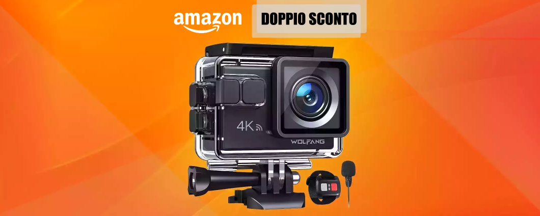 Action cam 4K Wolfang al minimo storico: la MIGLIORE con appena 38€