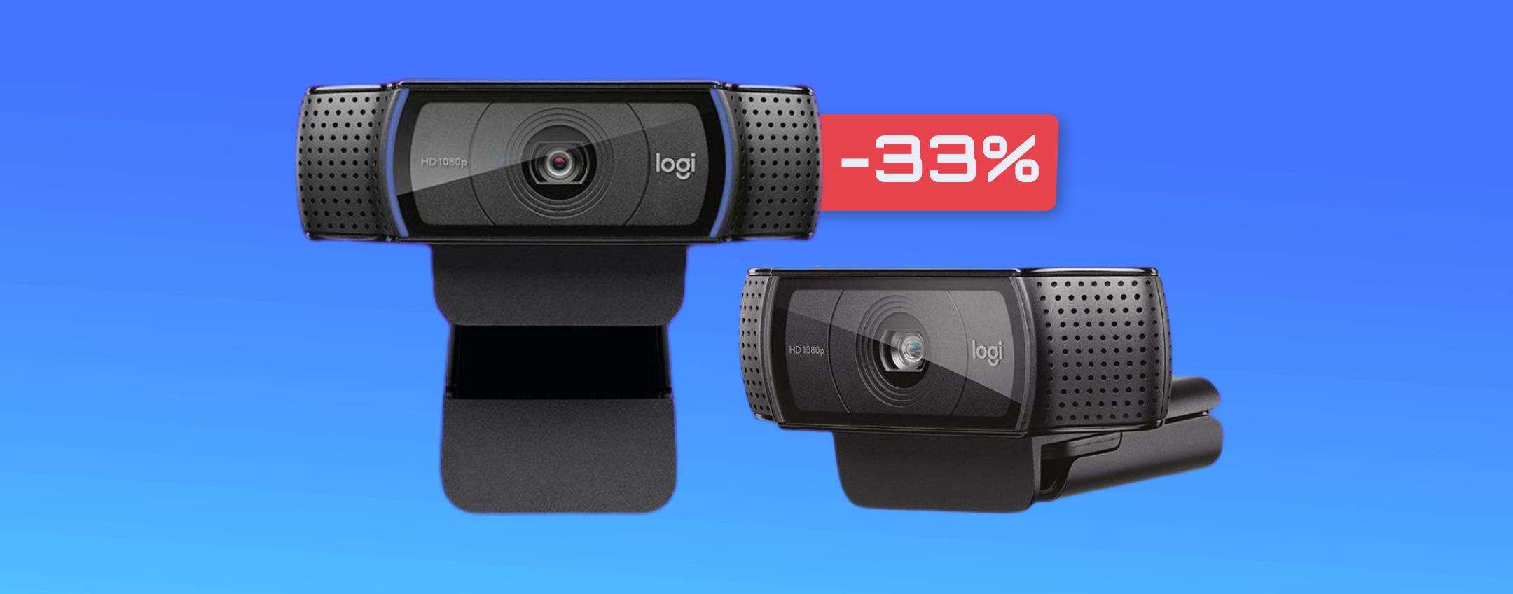 Webcam FullHD Logitech con autofocus e 2 microfoni STEREO (-33%)