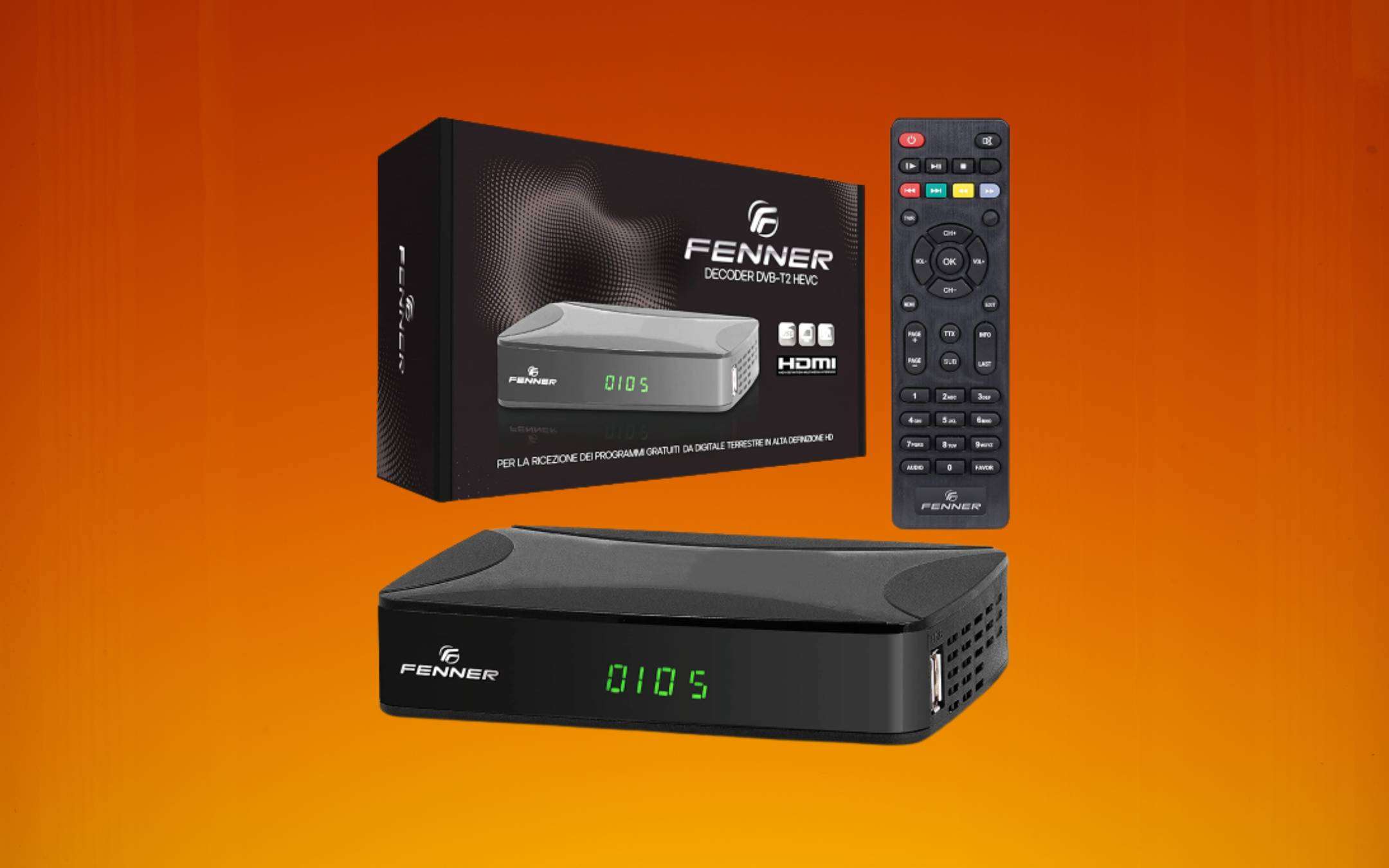 Offerte Amazon: questo decoder DVB-T2 della Fenner oggi è tuo a meno di 20€