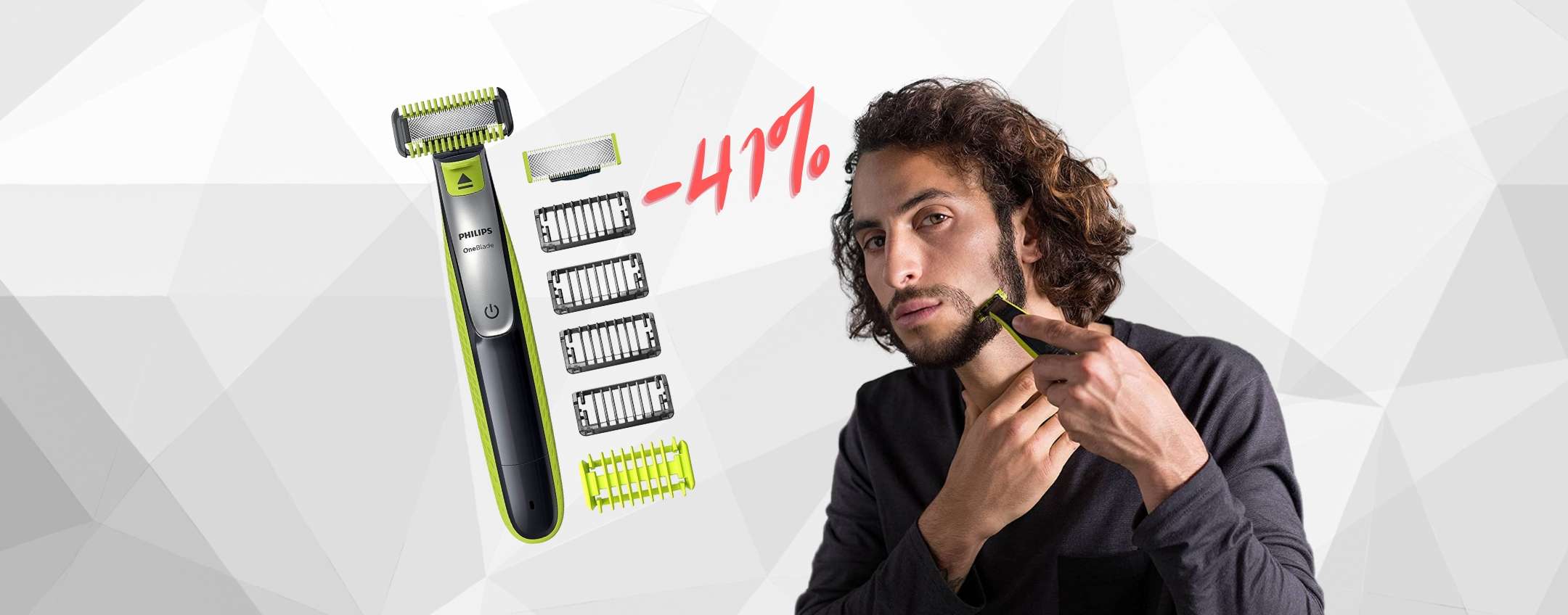 Philips OneBlade: il miglior rasoio elettrico a prezzo da FAVOLA (-41%)