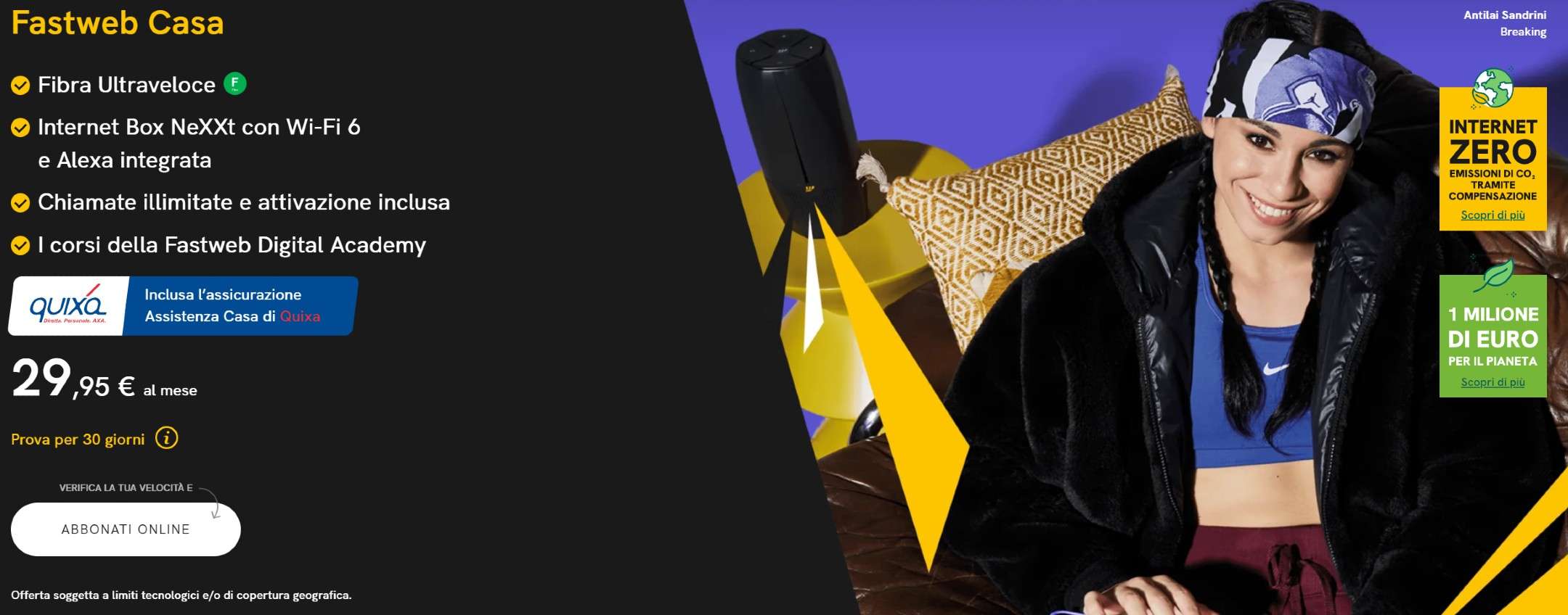 Fastweb Casa: Fibra Ultraveloce in PROMO a 29,95€ al mese