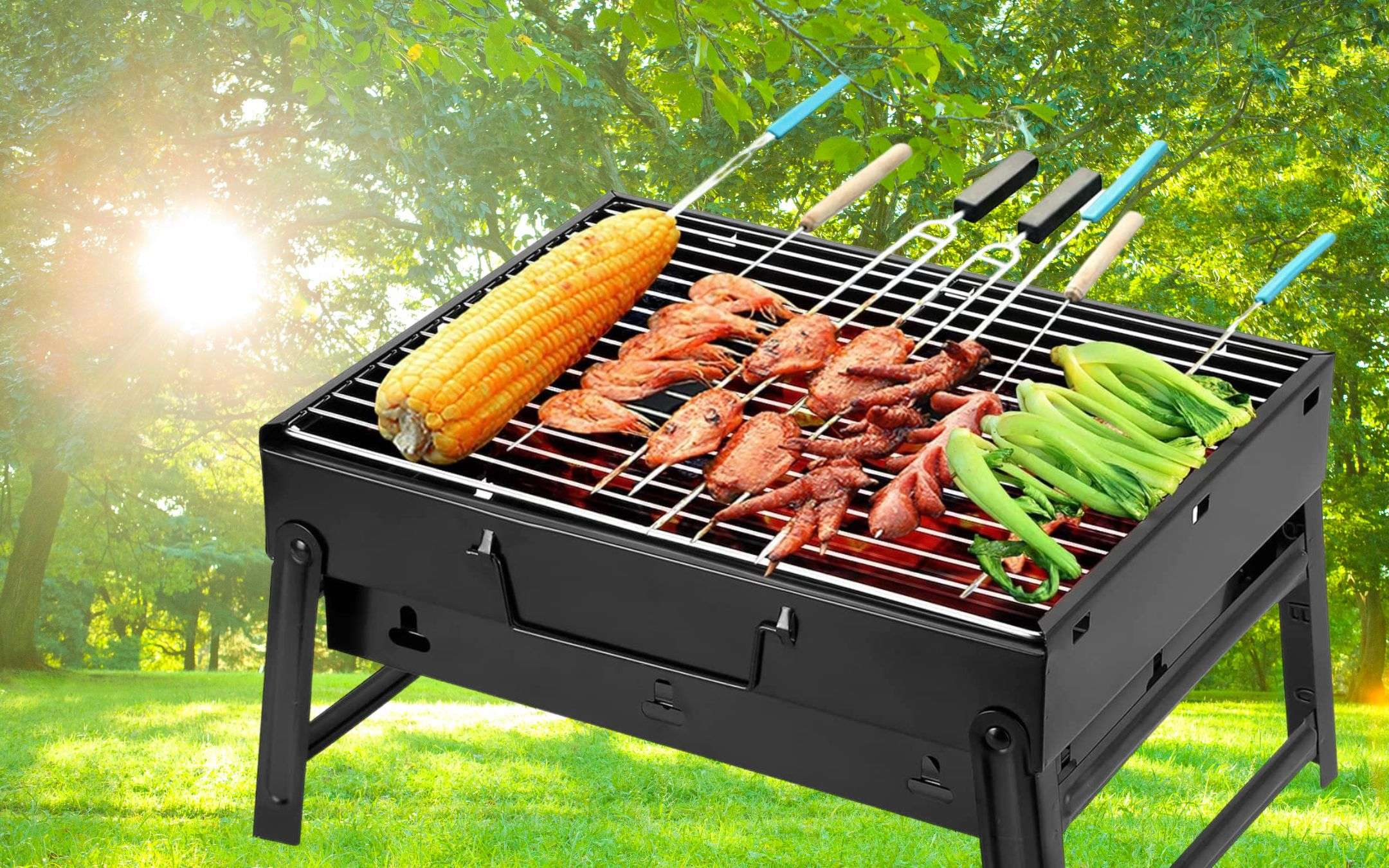 Barbecue portatile di ottima qualità a prezzo GRIGLIATO su Amazon (21€)