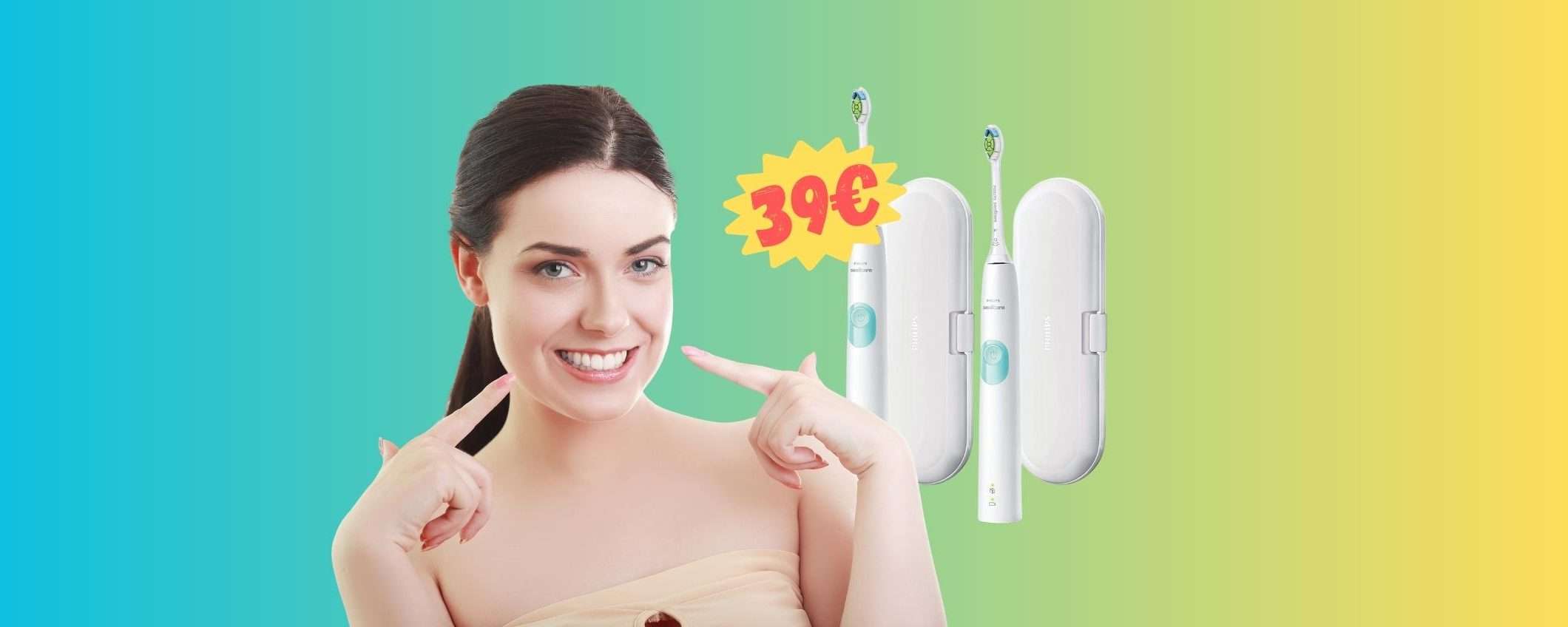 Philips Sonicare: 2 spazzolini sonici elettrici a 39€ l'uno su Amazon Philips Sonicare: 2 spazzolini sonici elettrici a 39€ l'uno su Amazon