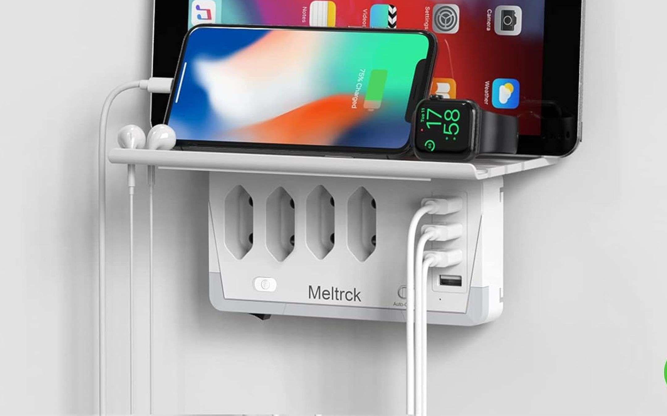Multipresa USB 8 in 1 con MENSOLA a pochi spiccioli su Amazon (13€)