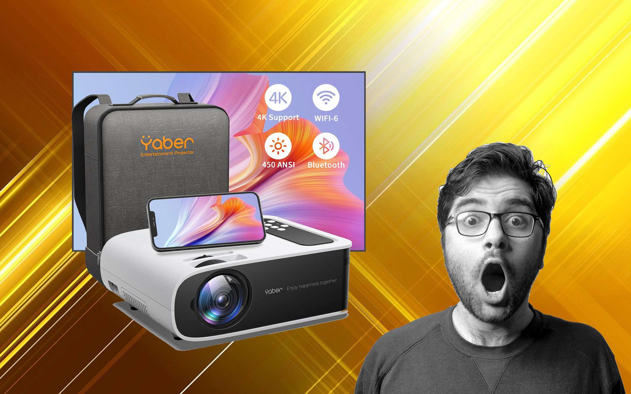 Proiettore YABER Full HD da 13000 Lumen: codice sconto del 50%