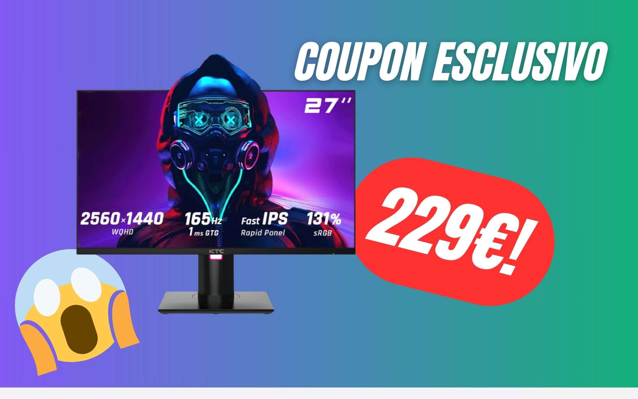 Monitor 2K e 165Hz a soli 229€ grazie a questo COUPON!