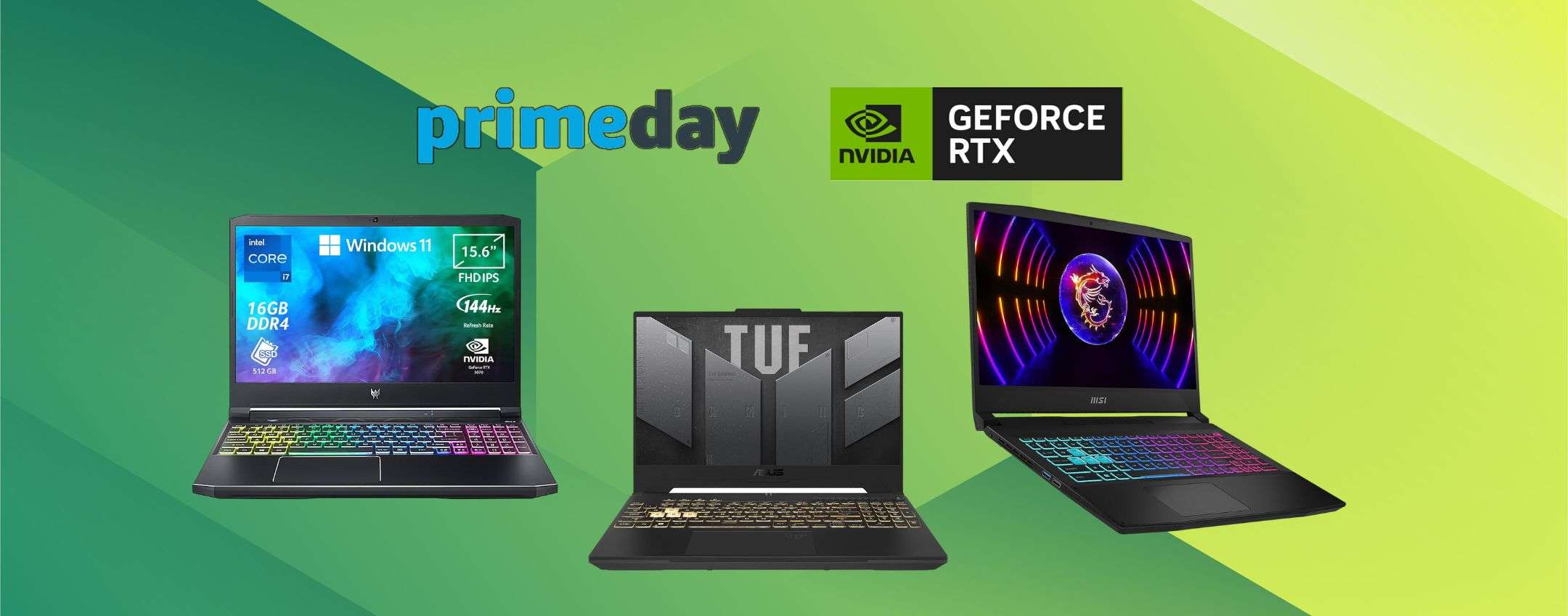 Festa delle offerte Prime: i migliori laptop con GeForce RTX