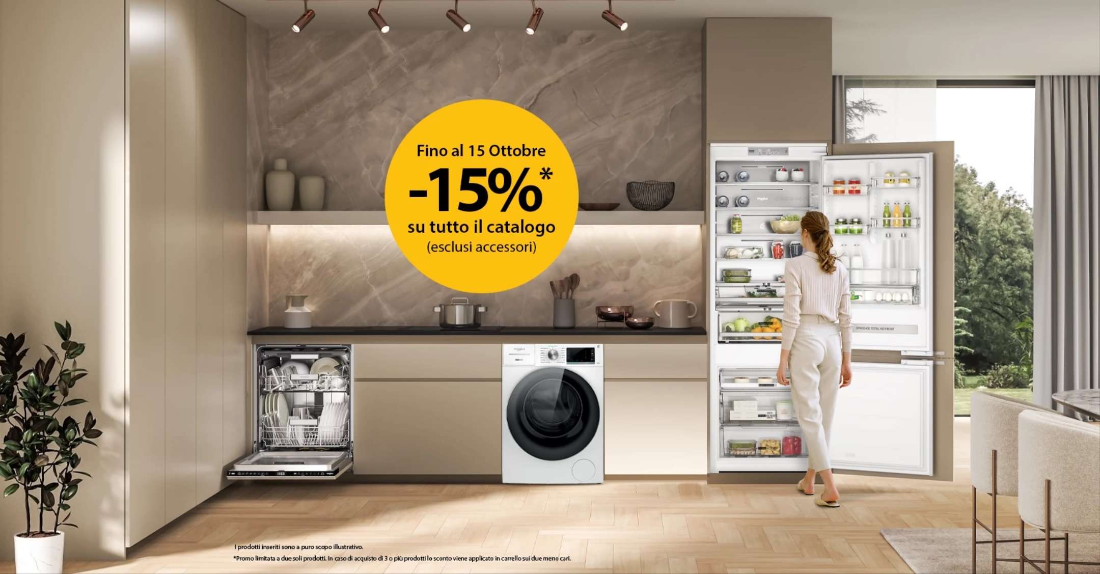 Su Whirlpool acquisti 2 prodotti e ottieni uno sconto del 15% a carrello