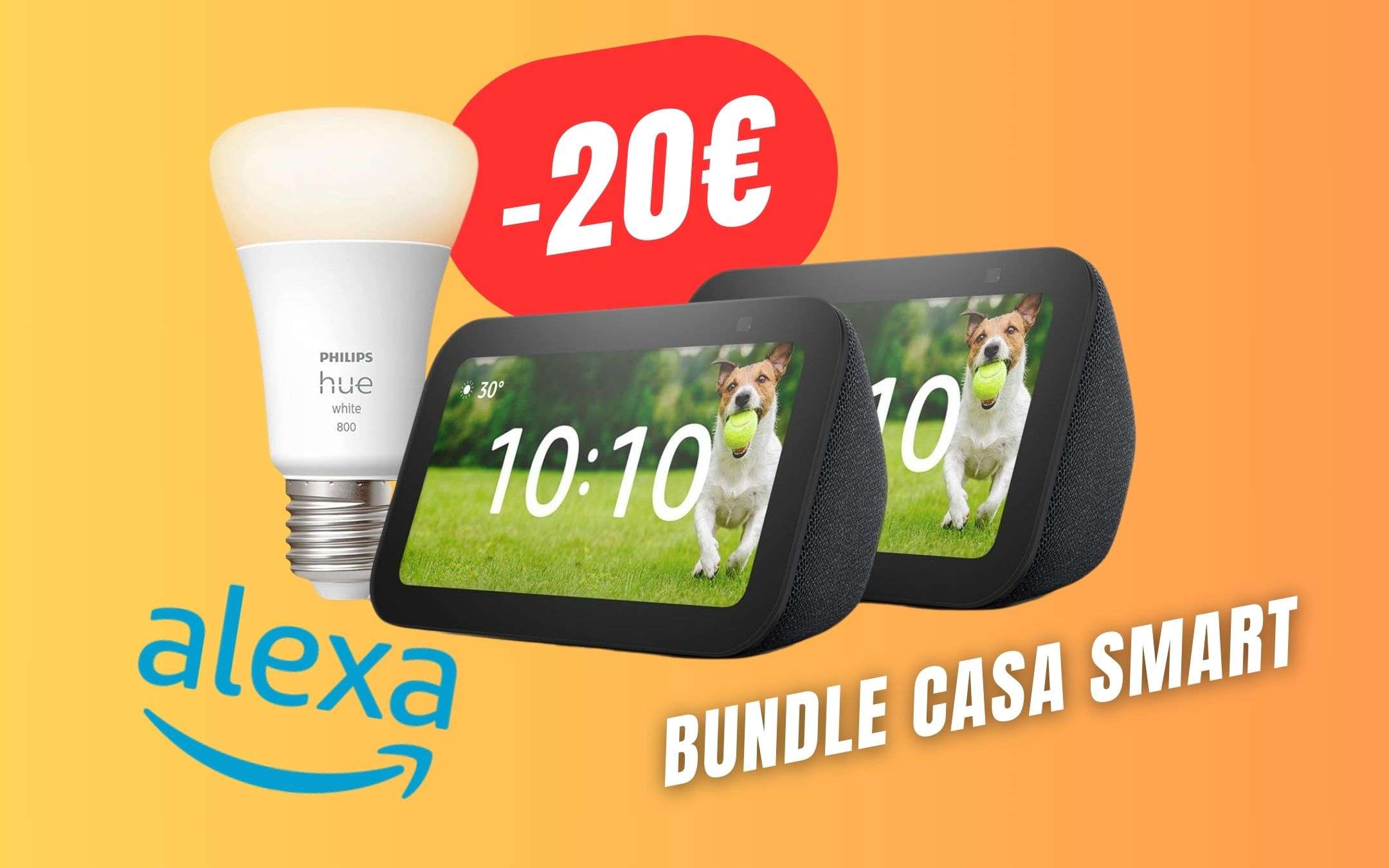 Il Bundle Amazon Alexa con 2 Echo Show + Lampadina Philips Hue è ...