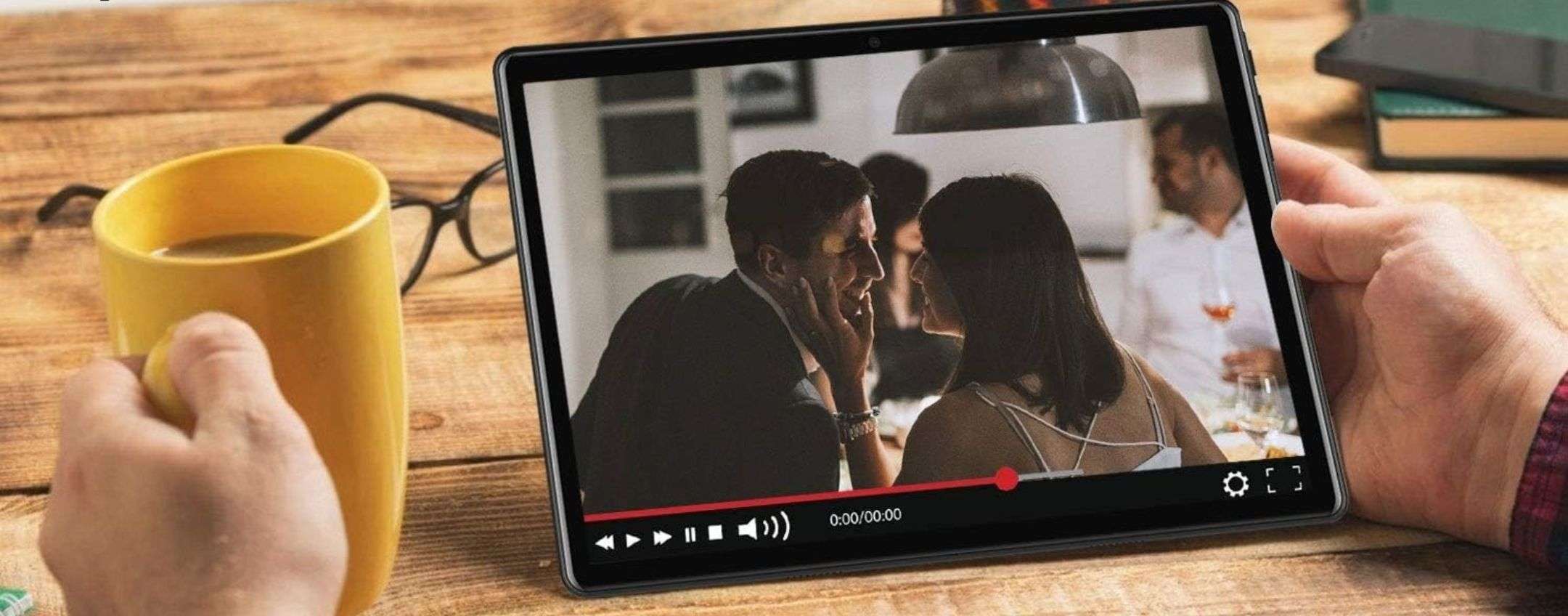 Solo 59€ per questo tablet 10" con MEGA batteria e SIM: Amazon è IMPAZZITA