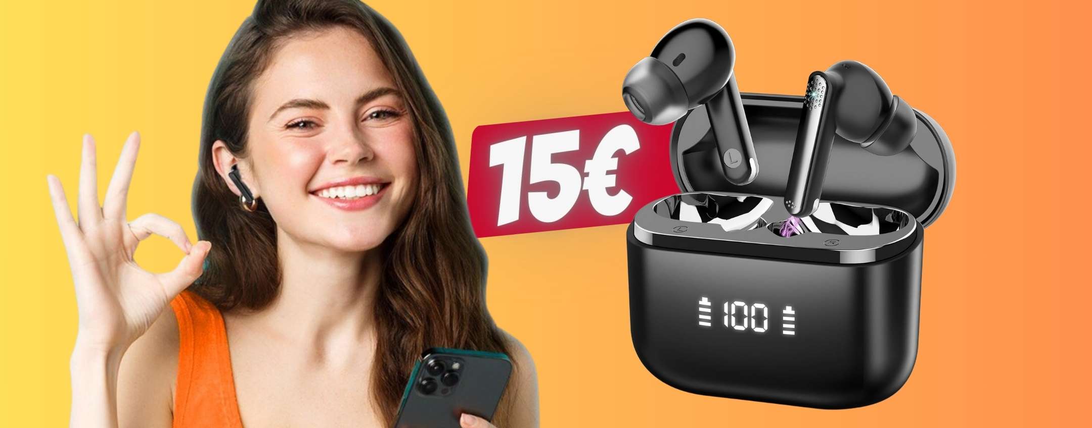 Cuffiette Bluetooth a PREZZO INVISIBILE, ora su Amazon solo 15€