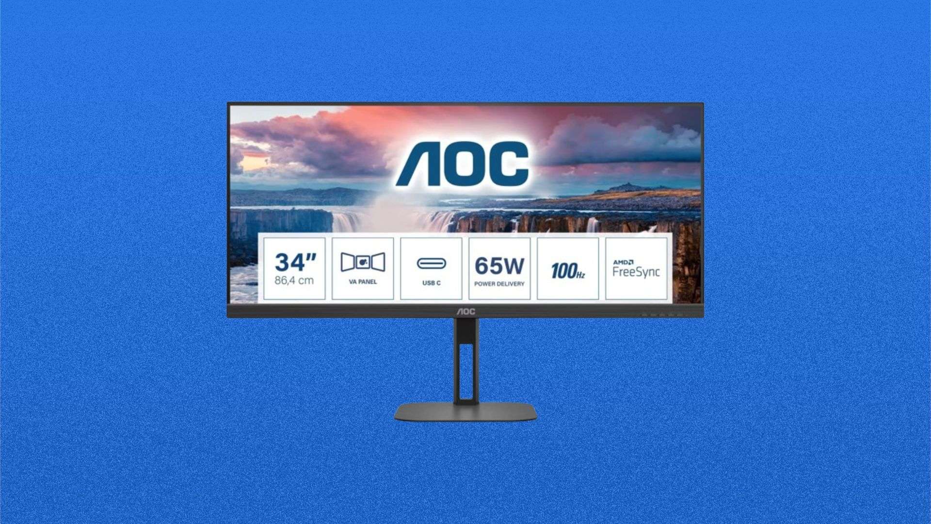 Monitor AOC da 34" in offerta su Amazon: c'è anche l'ingresso USB-C