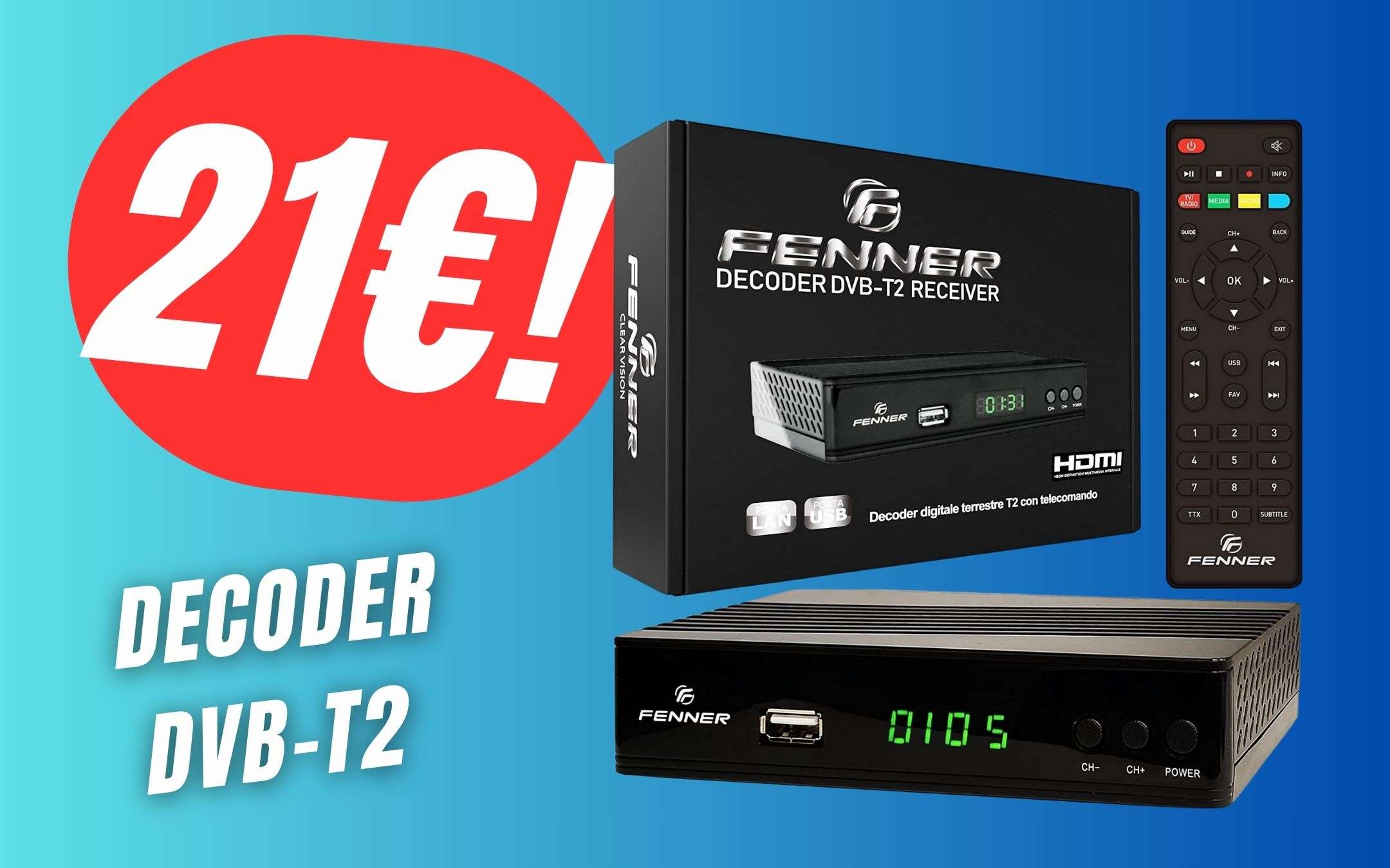 Con questo Decoder DVB-T2 sarai pronto per lo Switch Off!