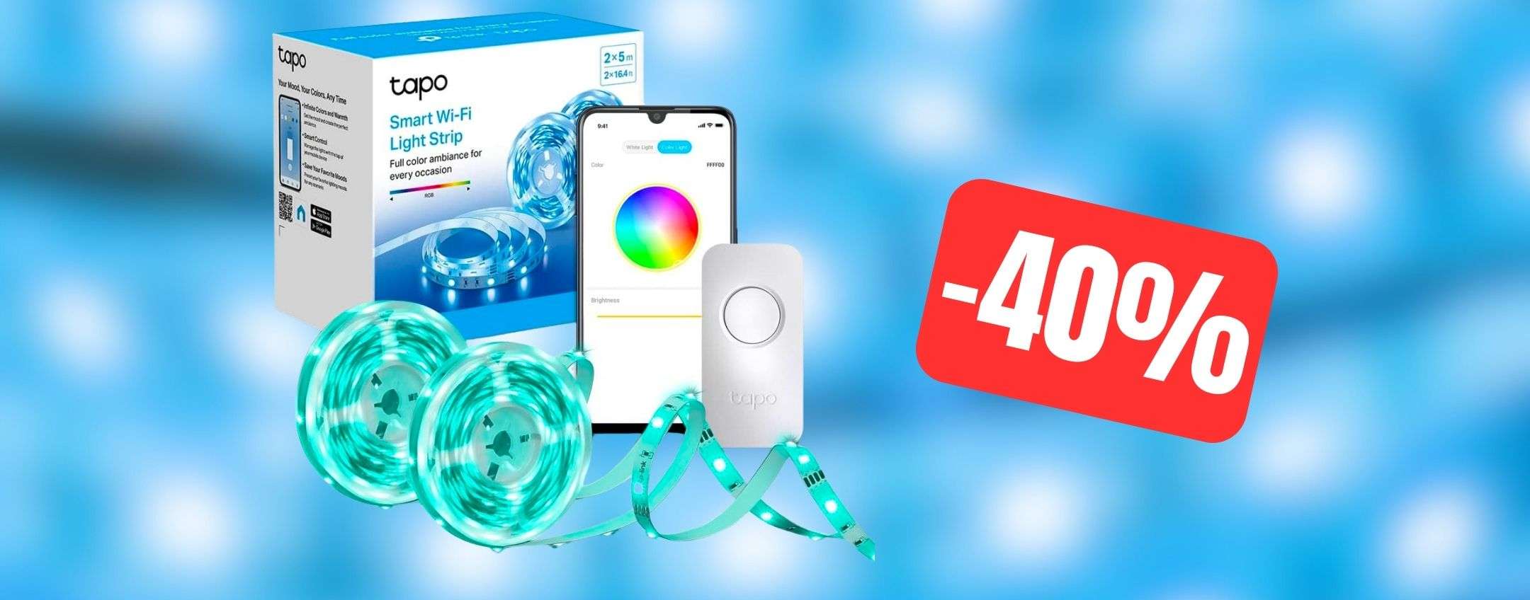 Striscia LED Smart TP-Link Tapo in MEGA SCONTO su Amazon (-40%)