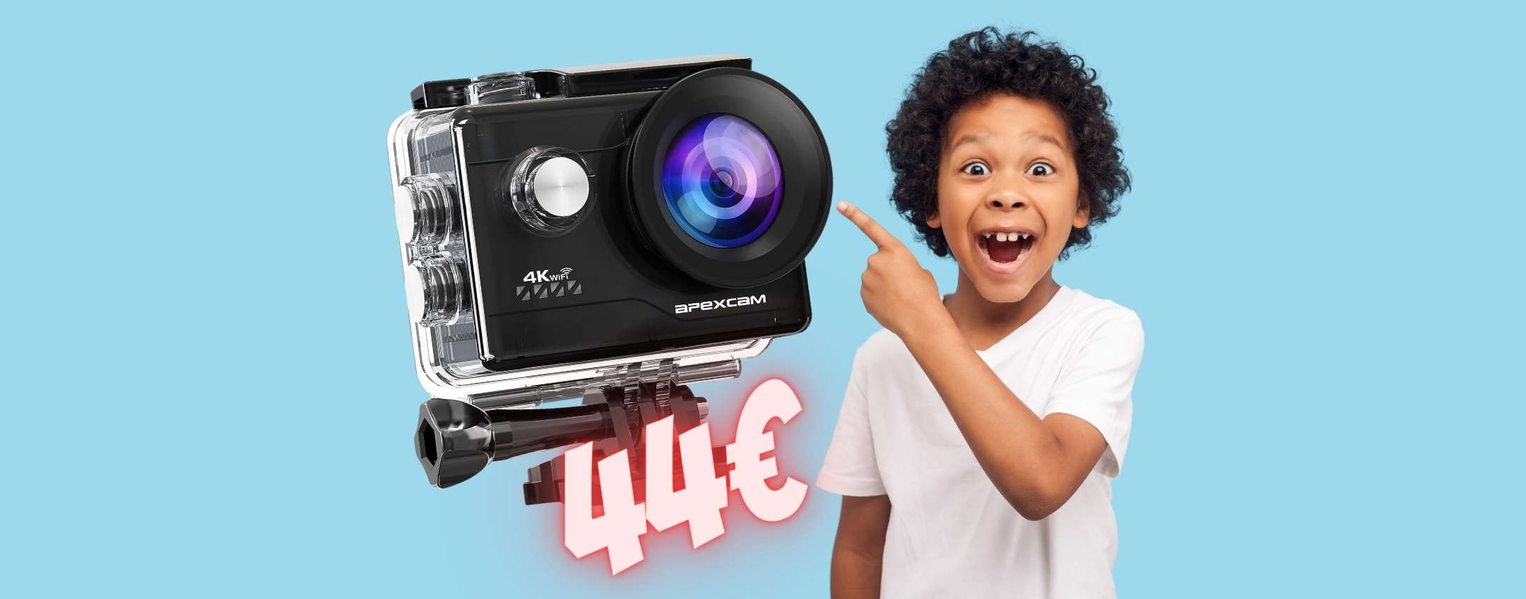 Action Cam 4K UHD WiFi con sensore da 20 MP a PREZZO WOW (solo 44€)