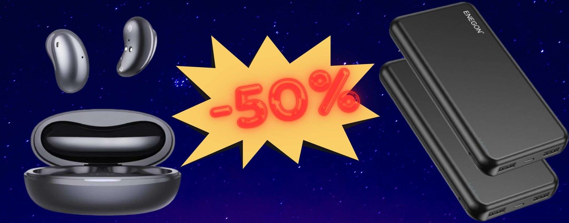 Amazon SOLO SCONTI 50%: promo WOW tecnologia, tutto da 4€ a 25€