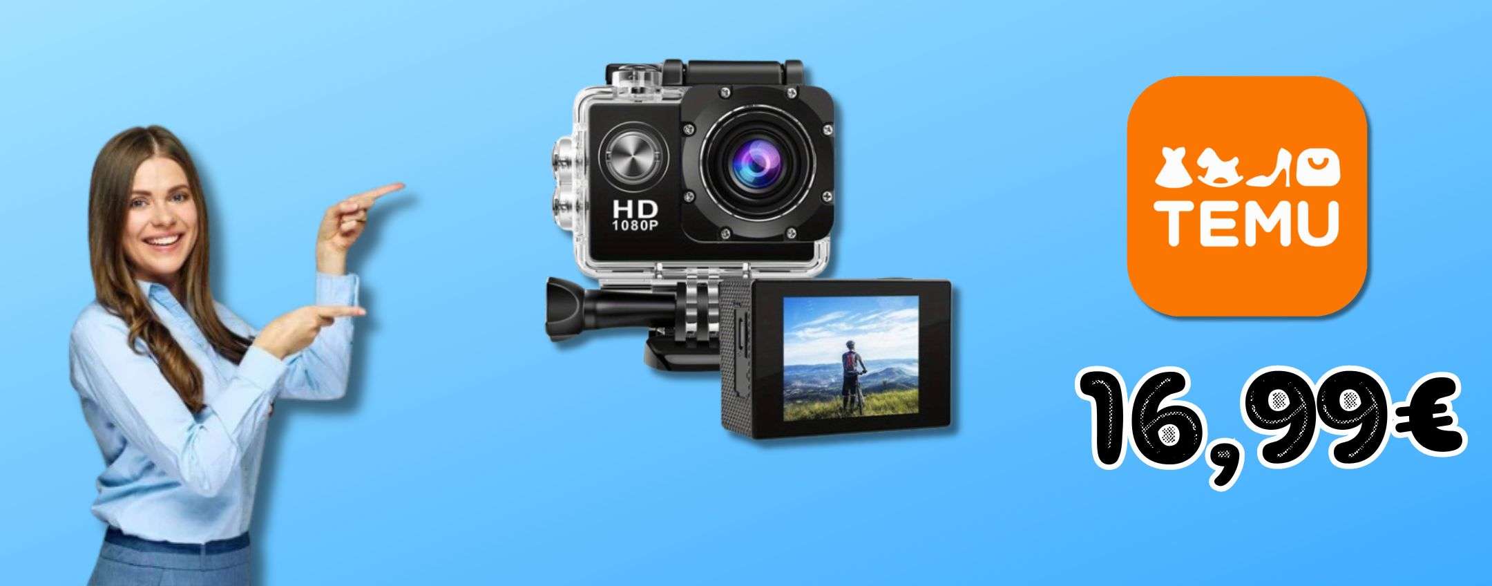 Basta GoPro, bastano 17 EURO per comprare una action cam full HD su TEMU