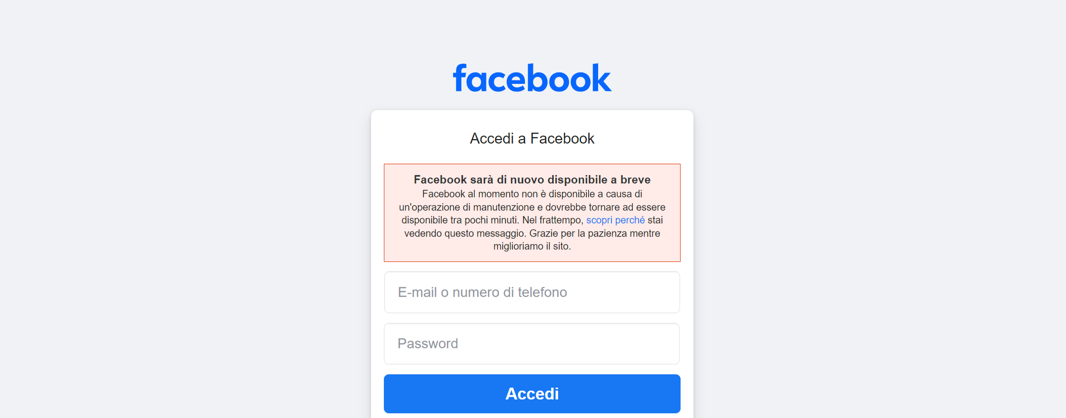 Facebook, Instagram e Threads DOWN: impossibile accedere