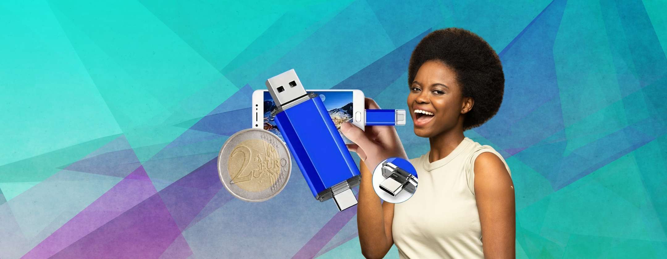 PenDrive 2 in 1 USB-A e Type-C a soli 2€ su TEMU