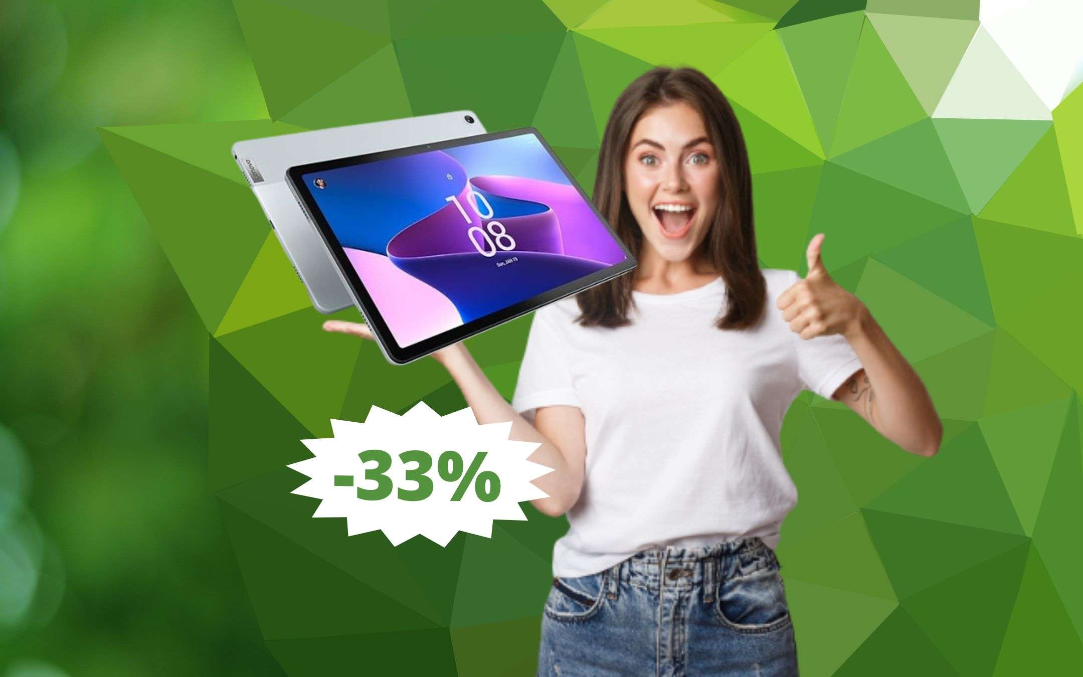 Lenovo Tab M10 Plus: sconto ESCLUSIVO su Amazon (-33%)