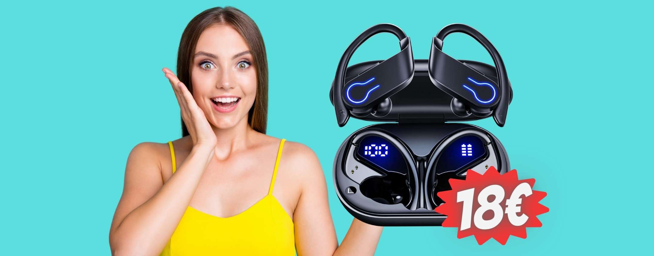 Cuffiette Bluetooth per gli sportivi a 18€, FAVOLOSA OFFERTA Amazon