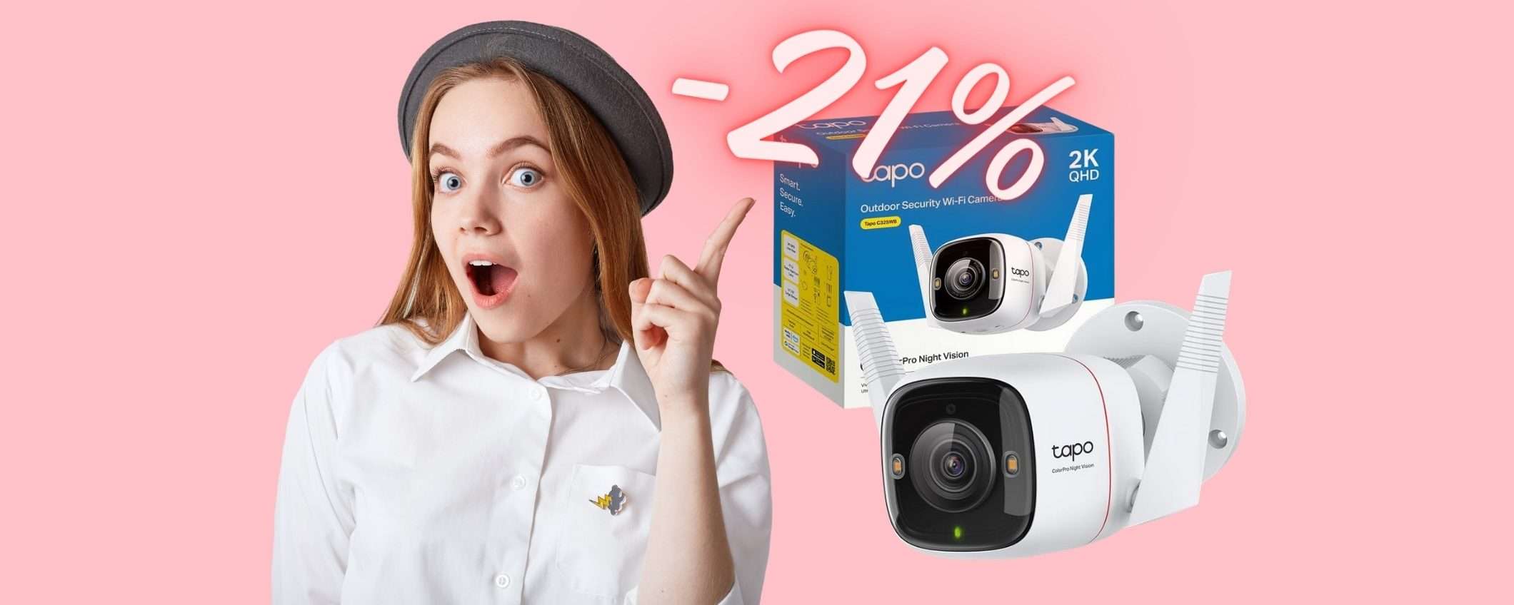 TP-Link Tapo: telecamera WiFi con sensore di movimento in SCONTO 21% TP-Link Tapo: telecamera WiFi con sensore di movimento in SCONTO 21%