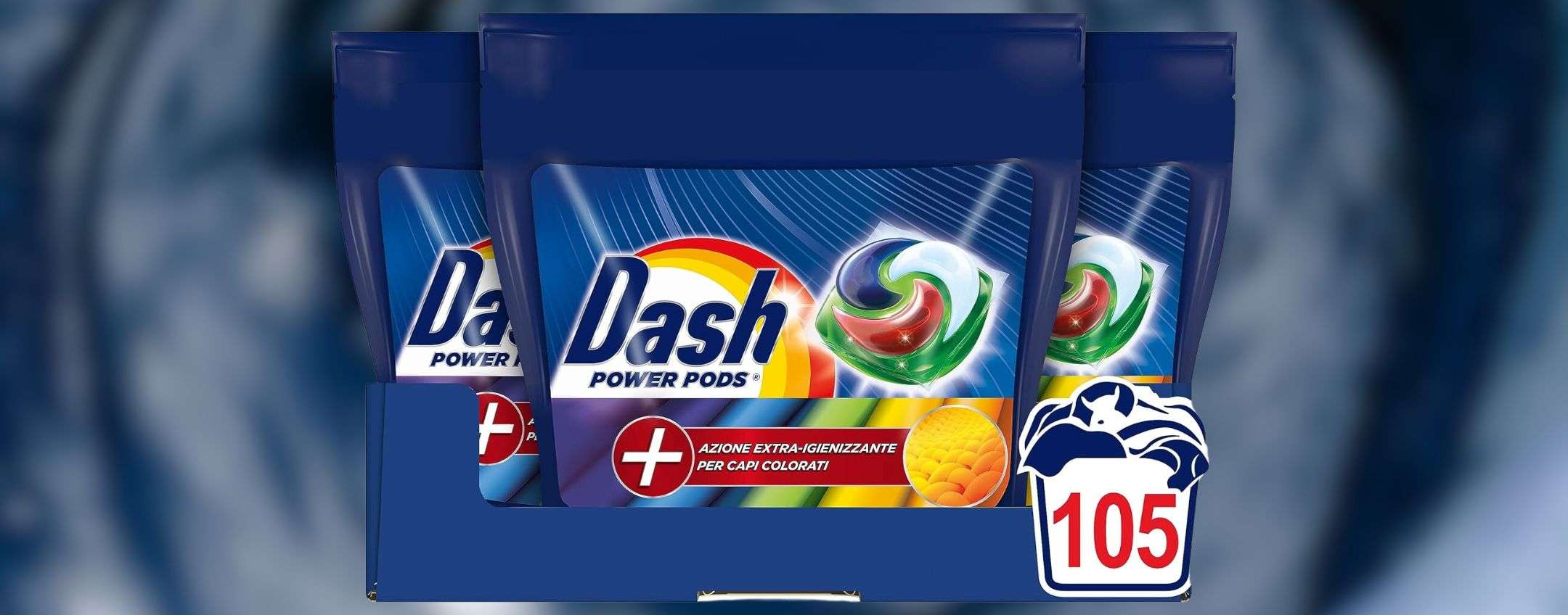 Dash Power Pods: 105 capsule a PREZZO SCORTA su Amazon (-34%)