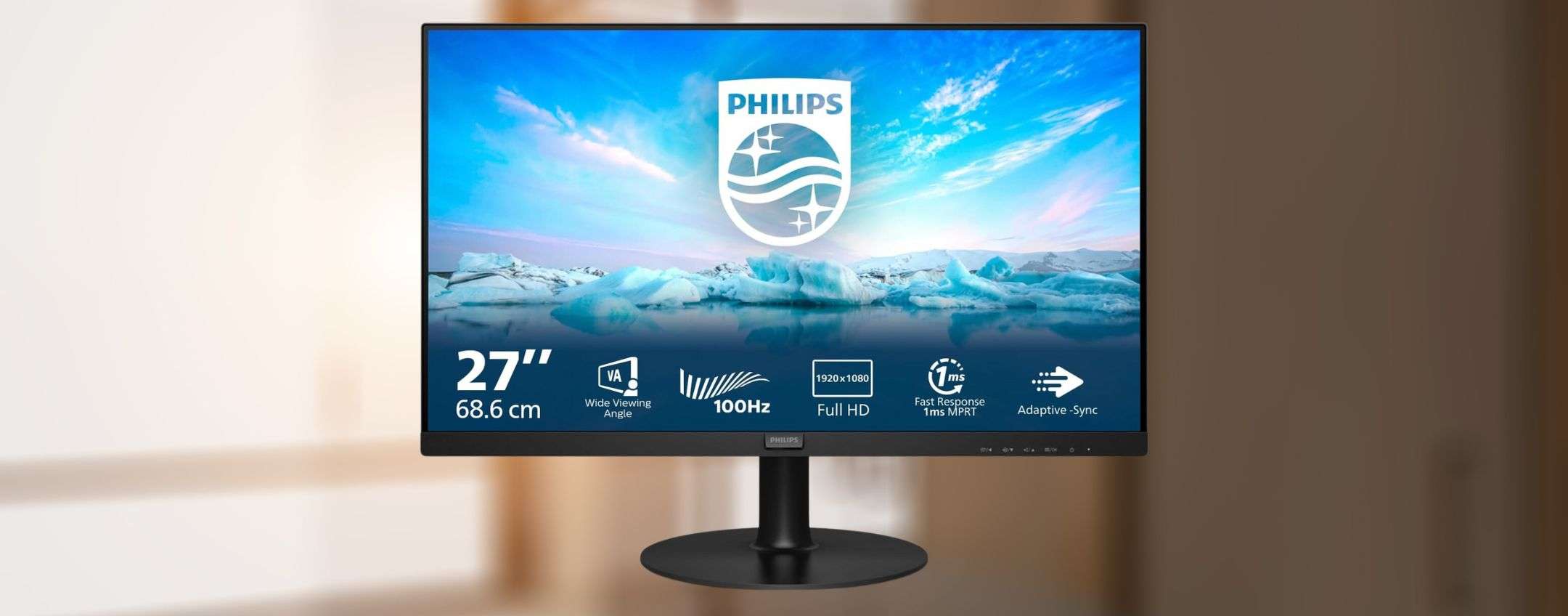 Monitor Philips 27" FHD 100Hz a 99,90€ su Amazon (-23%)