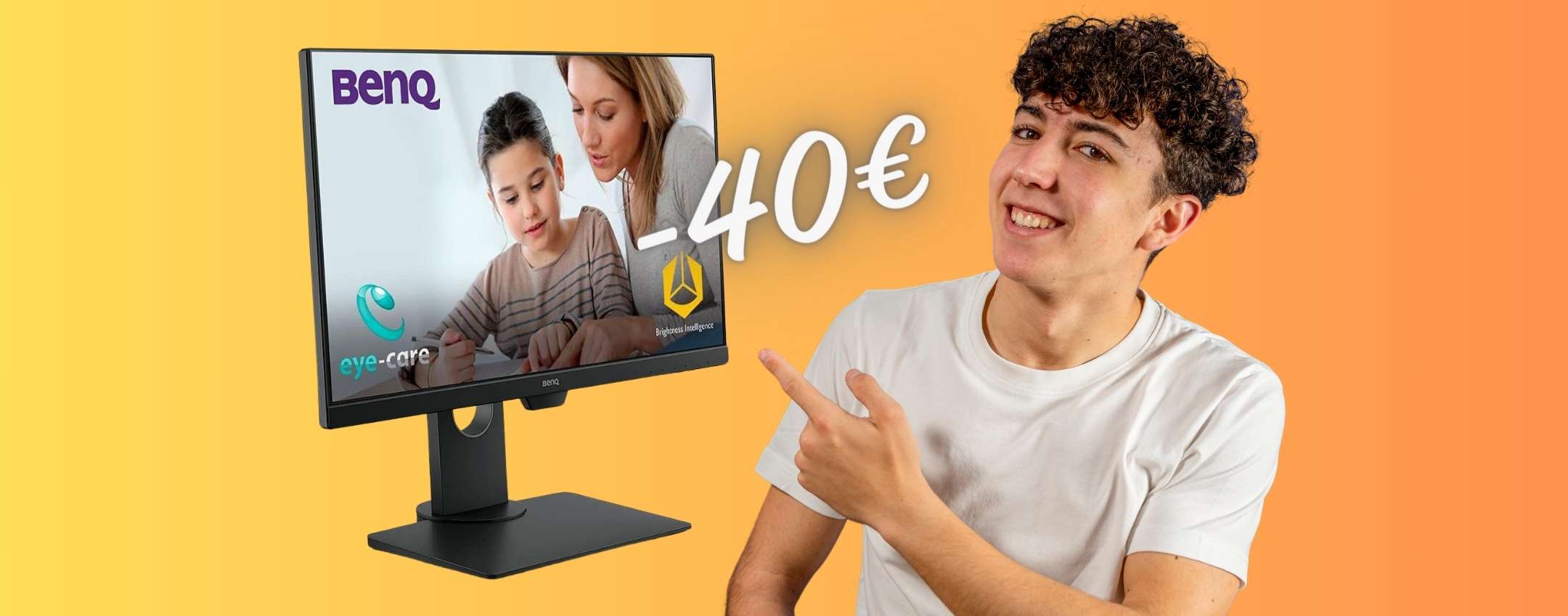 BenQ: monitor FHD con Low Blue Light e refresh rate a 75Hz (-40€)