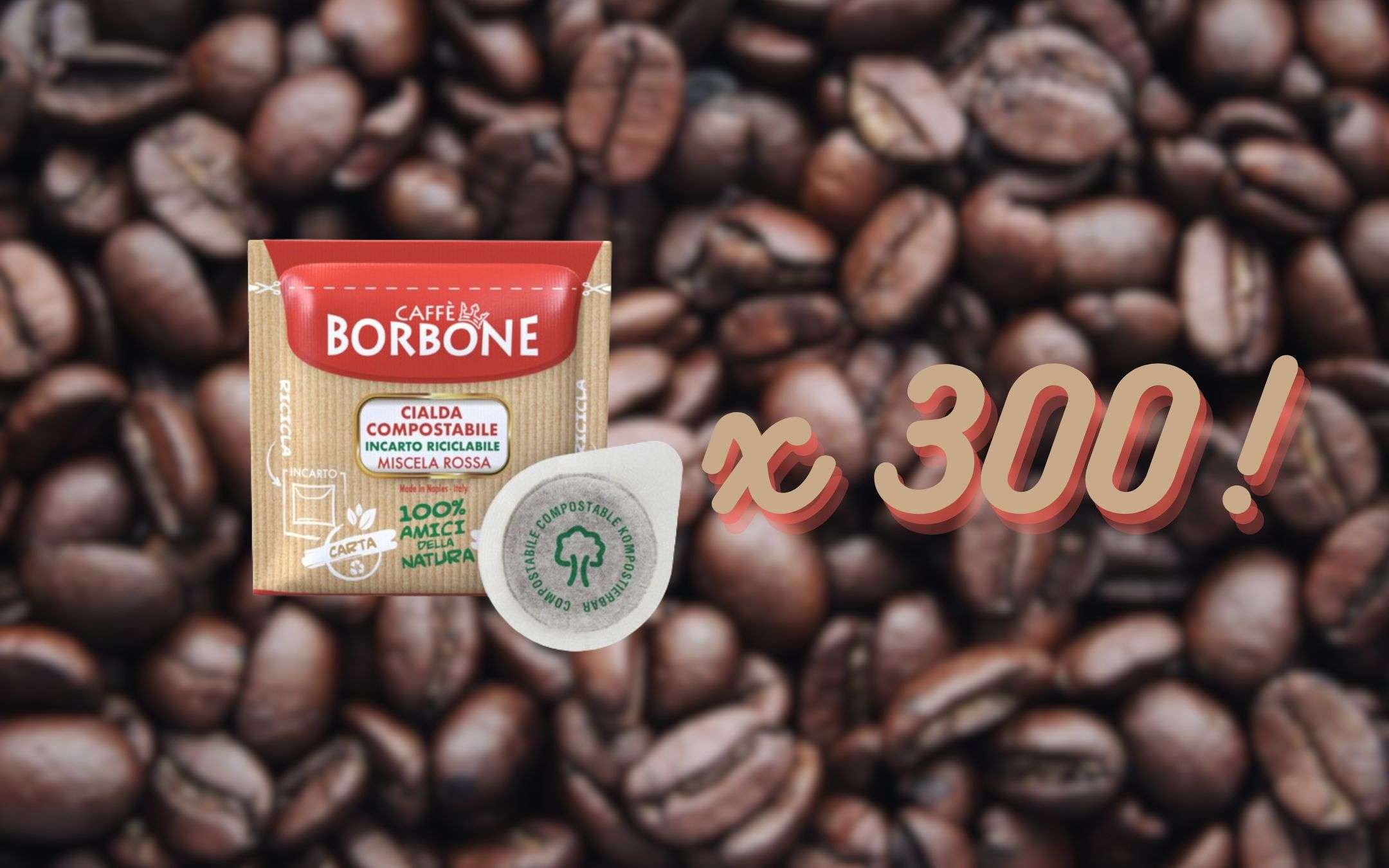 Caffè Borbone Miscela Rossa: 300 cialde ESE 44mm a soli 39€ su eBay