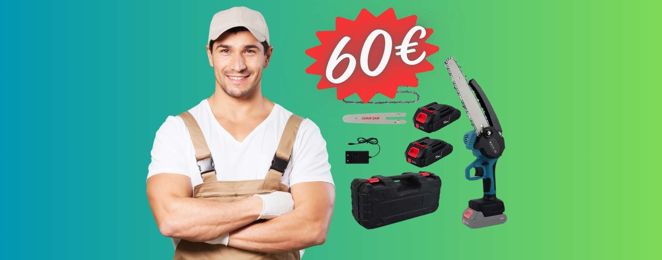 Mini sega elettrica con valigetta, ACCESSORI e 2 batterie al 31% su eBay