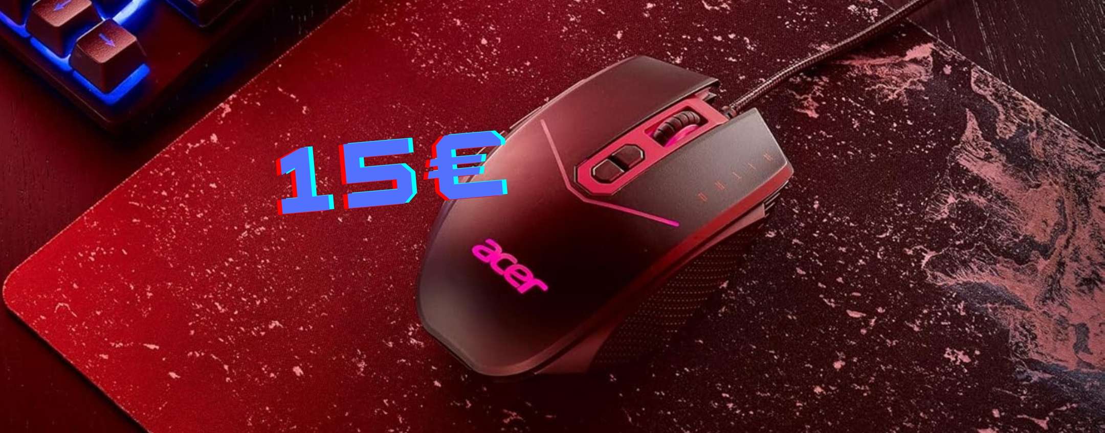 Acer Nitro: mouse da gaming con 8 pulsanti e illuminazione LED a soli 15€