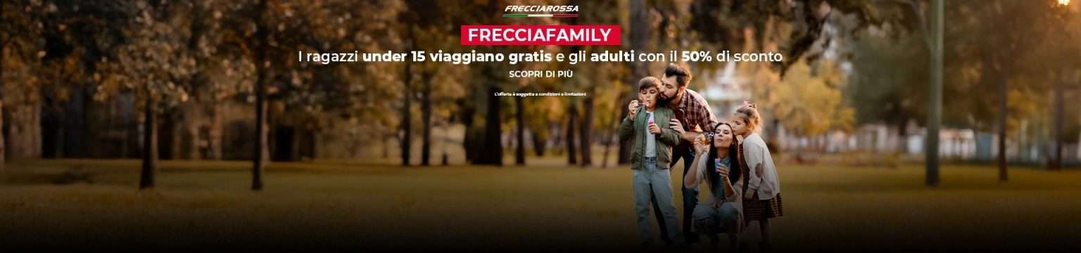 Trenitalia, arriva la promo FrecciaFAMILY: viaggi GRATIS sotto i 15 anni