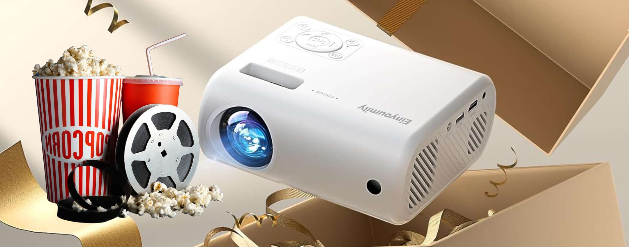 Mini proiettore portatile 4K per avere il cinema nel salotto di casa