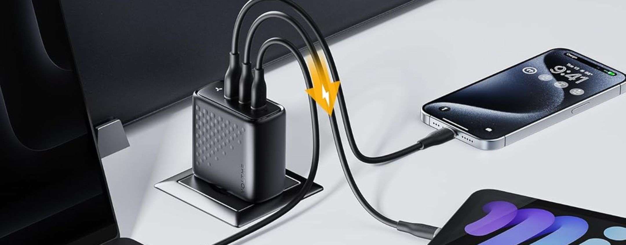 Caricatore USB-C 100W USB-C con 3 porte in doppio sconto su Amazon