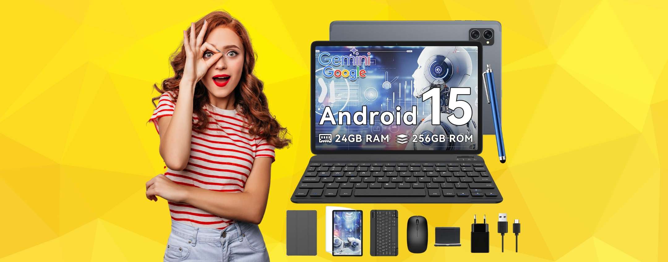 Tablet da 10,1 pollici con Android 15 e memoria da 256GB scontato oltre ...