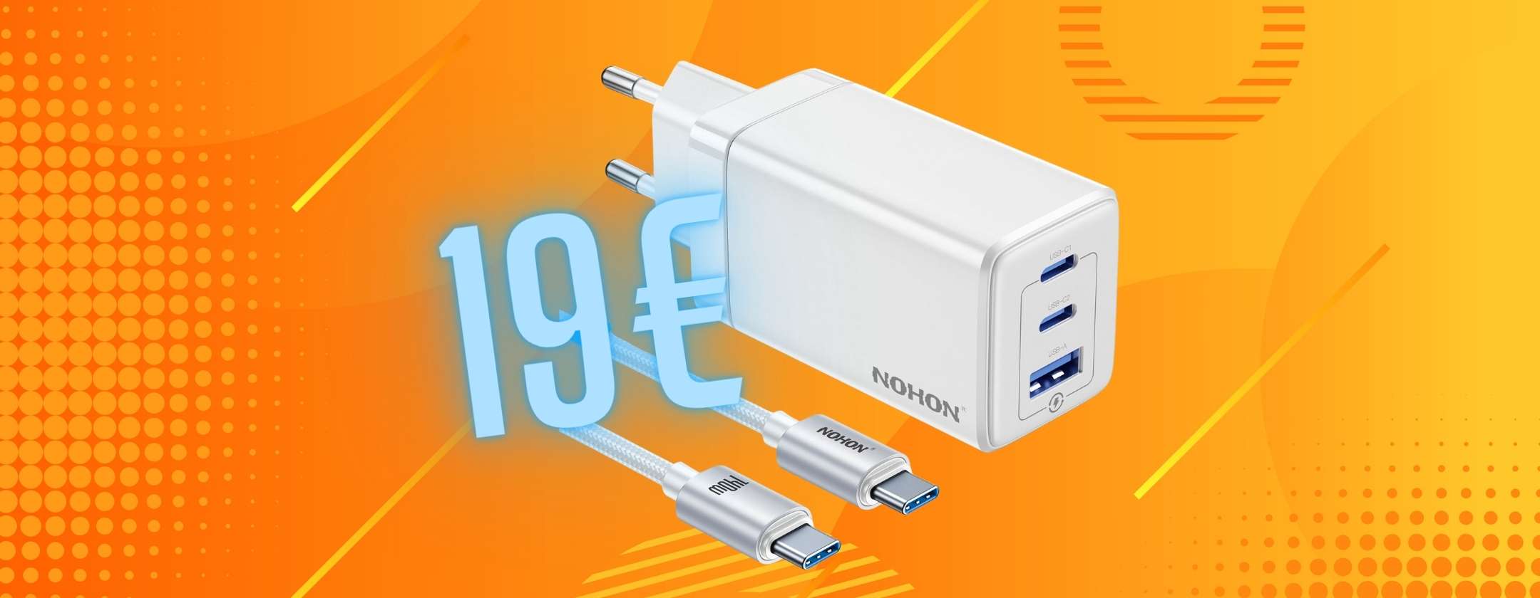 Caricatore USB con ricarica super da 140W e tripla uscita ora al 50%