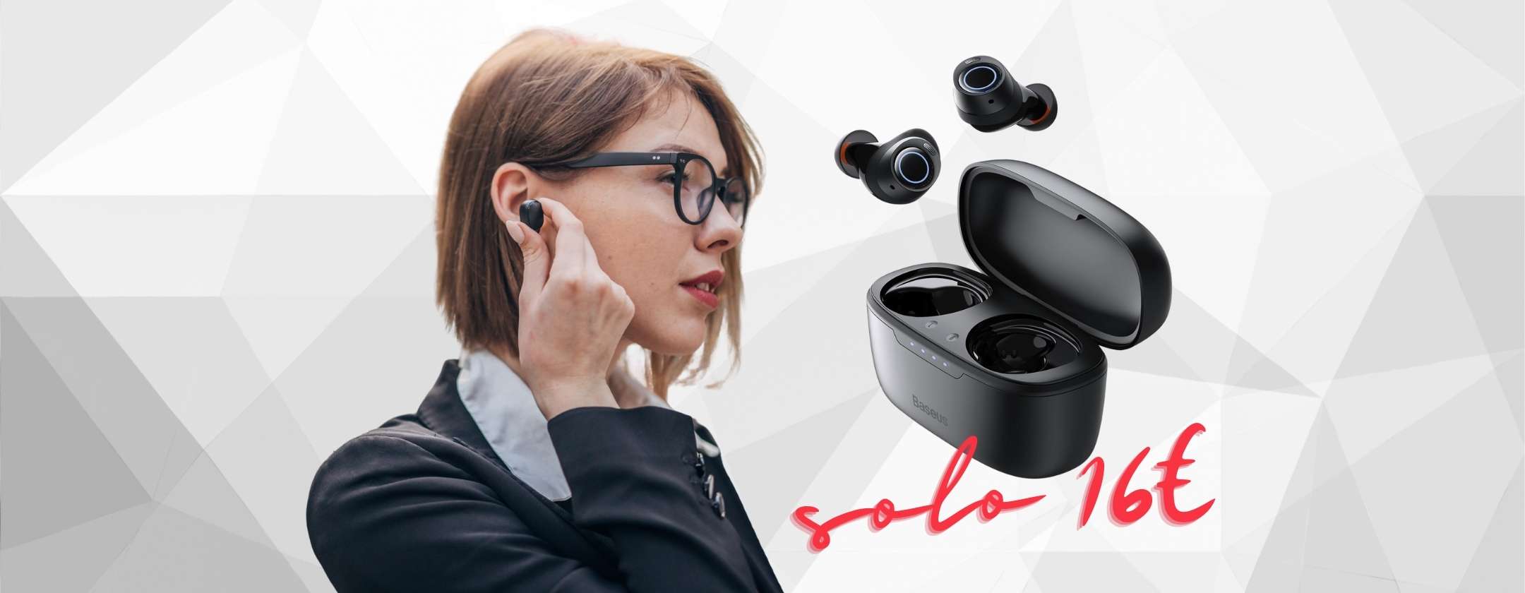 Cuffiette Bluetooth Baseus da 140 ore al minimo storico su Amazon (16€)