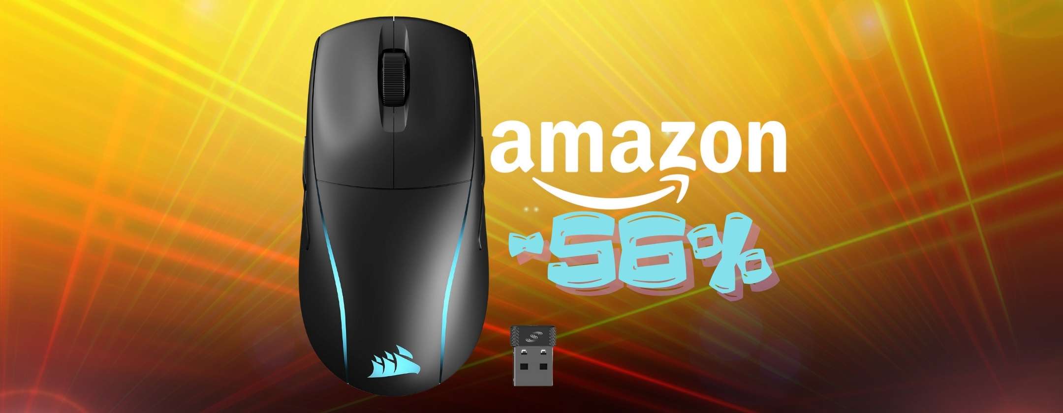 Corsair M75: mouse wireless da gaming strepitoso oggi in offerta al 56%
