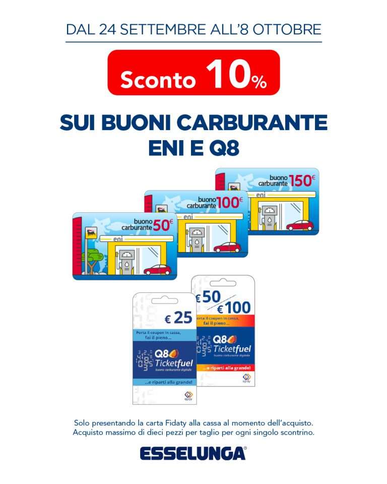 Il carburante costa meno da Esselunga: risparmia fino a 10€ con la ...