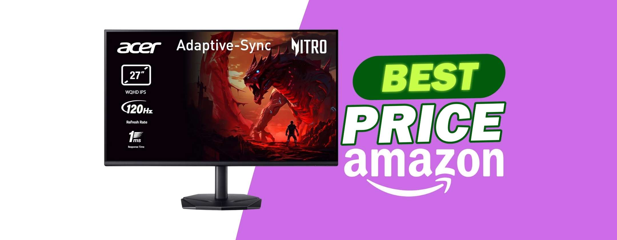Monitor da gaming Acer Nitro da 27" WQHD: ottieni il meglio dai videogiochi
