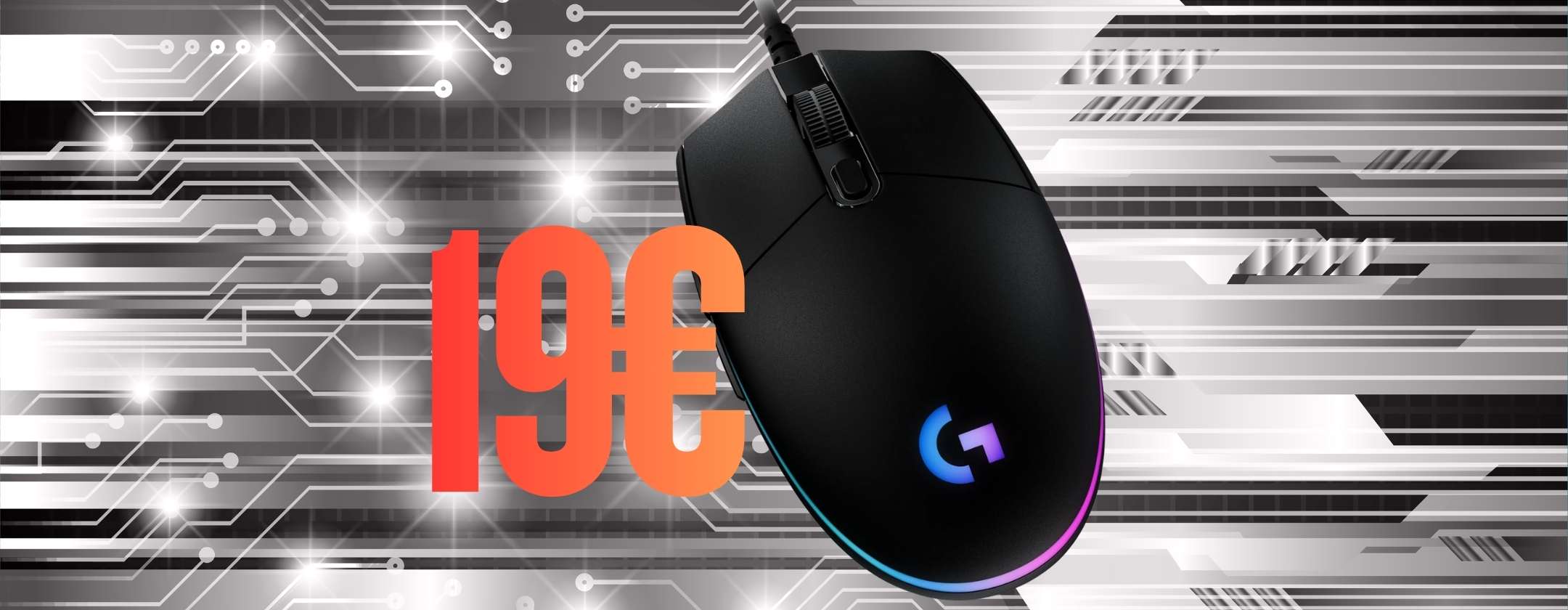 Mouse Logitech G203 LIGHTSYNC con 6 pulsanti a soli 19€ su Amazon