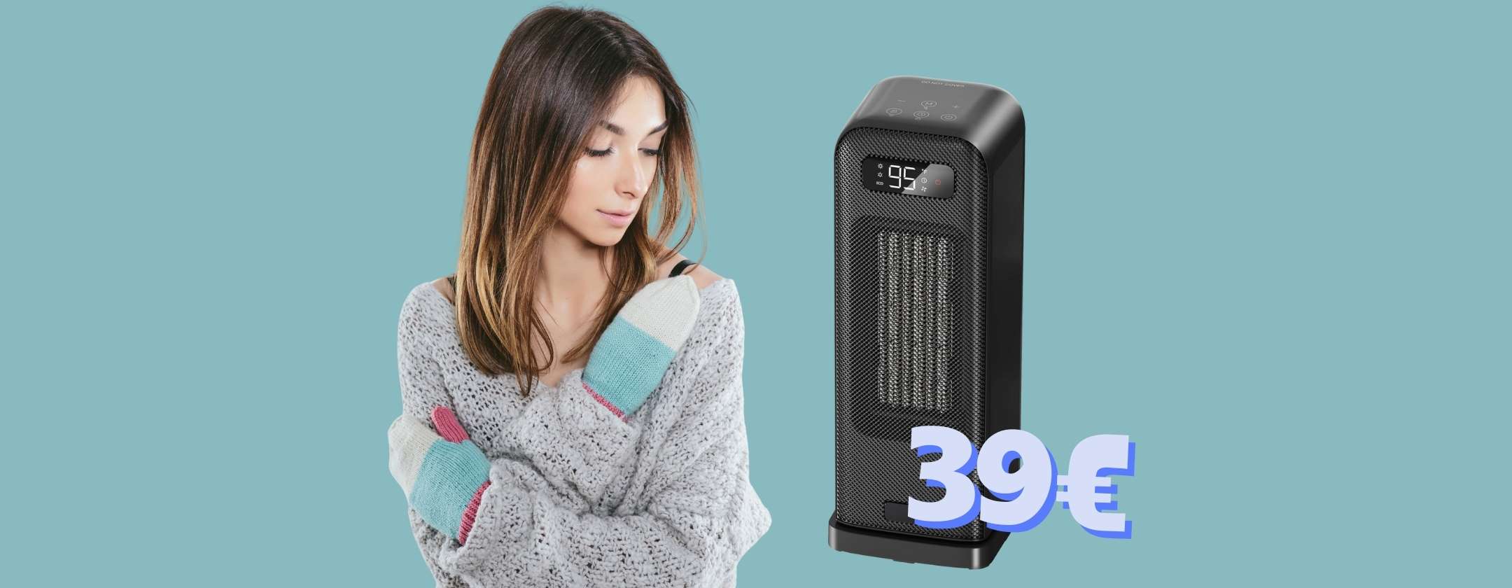 Stufetta elettrica a colonna con timer, 4 modalità e controllo WiFi tua ...
