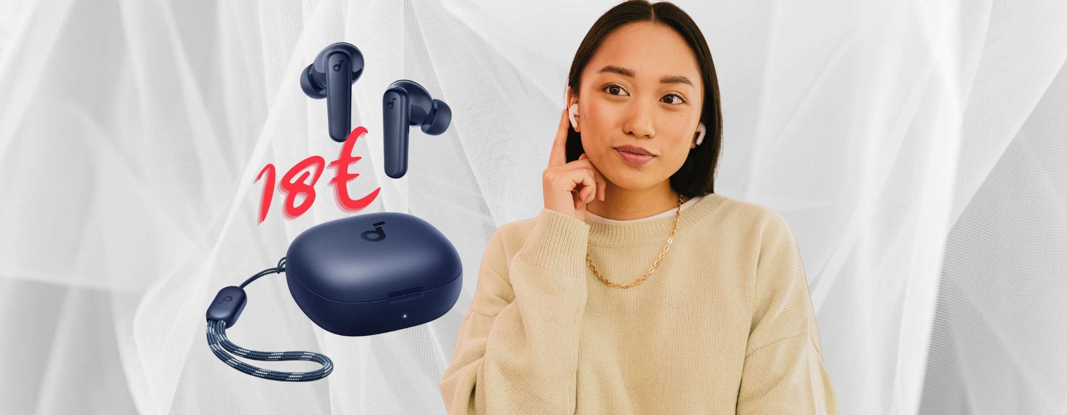 Appena 18€ su Amazon per avere le cuffiette Buetooth Soundcore Anker P20i